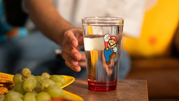 Mario Game Night Glass Tumblers Set of 4